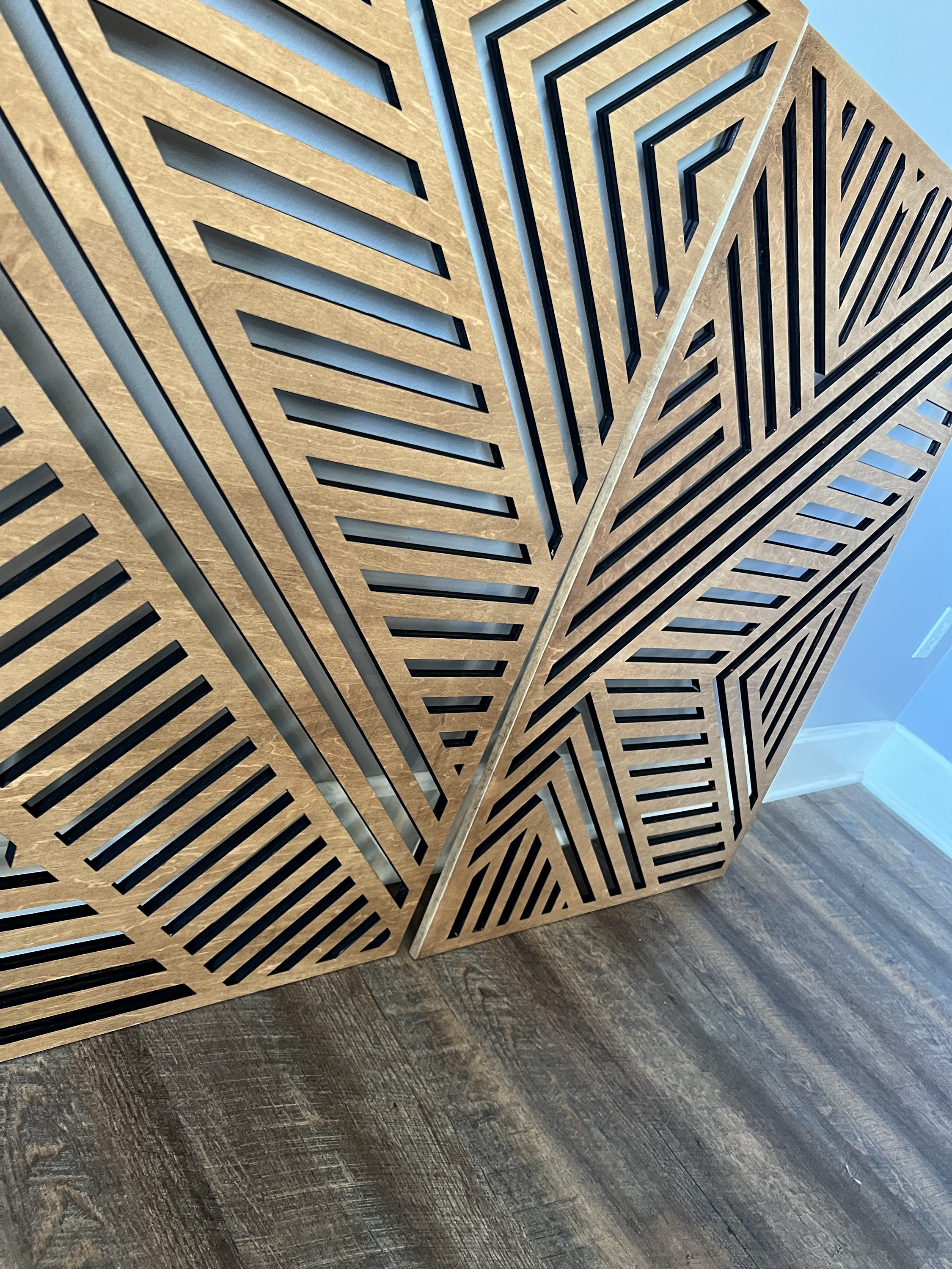 Geometric Wood Panels Geometric Wood Wood Panel Trio of Wood Panels ...