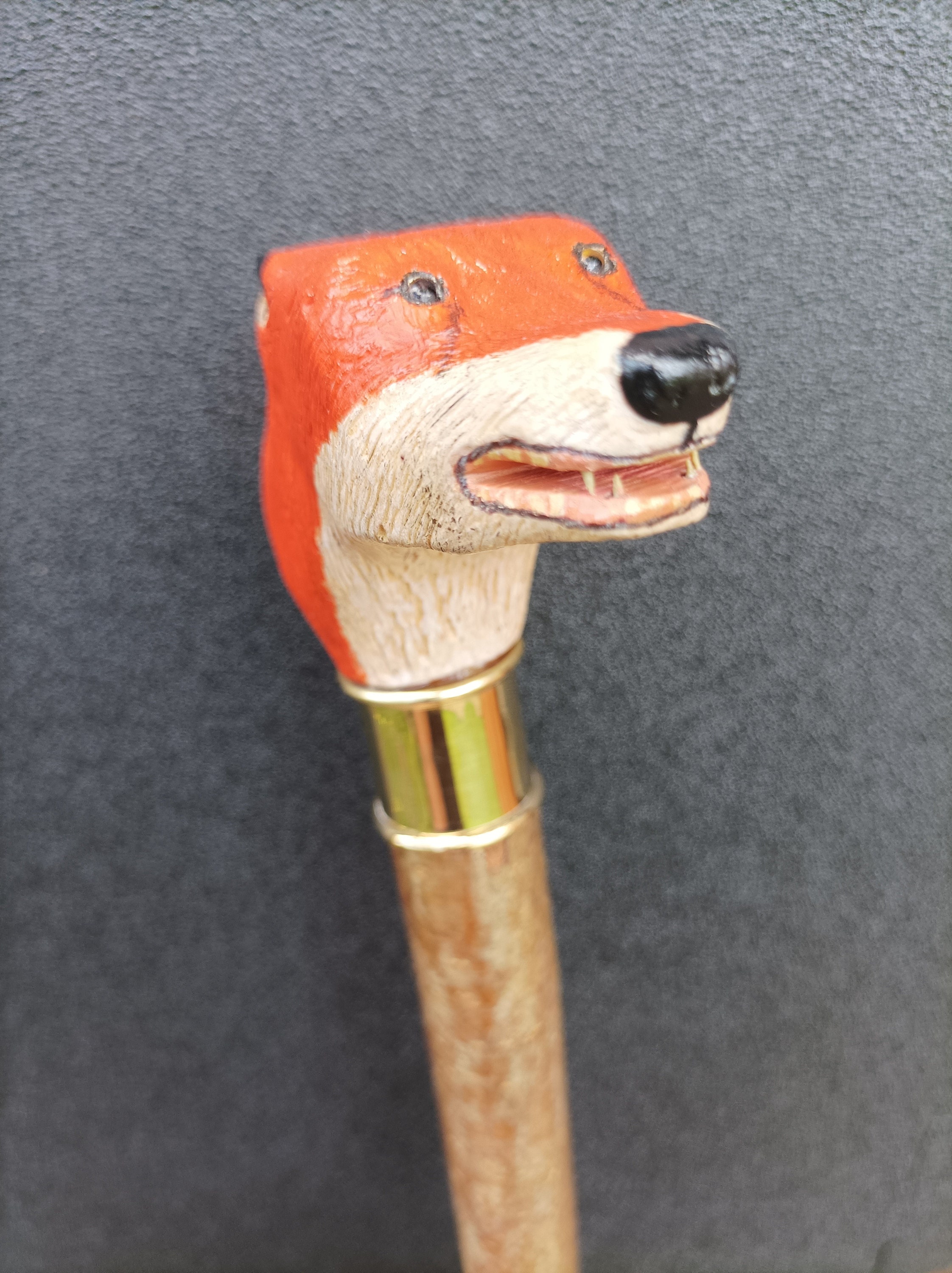 Hand Carved Snarling Fox - Etsy