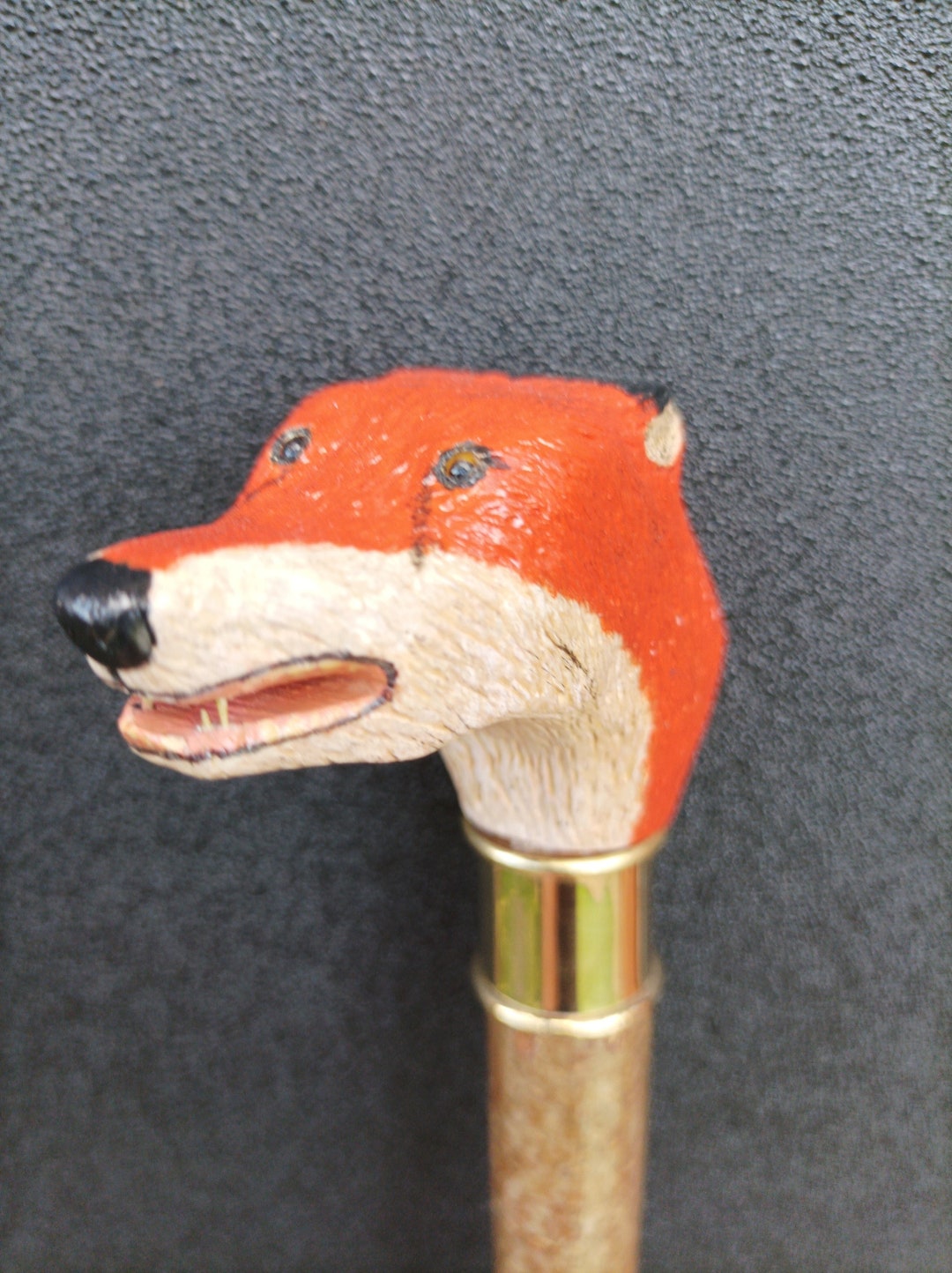 Hand Carved Snarling Fox - Etsy