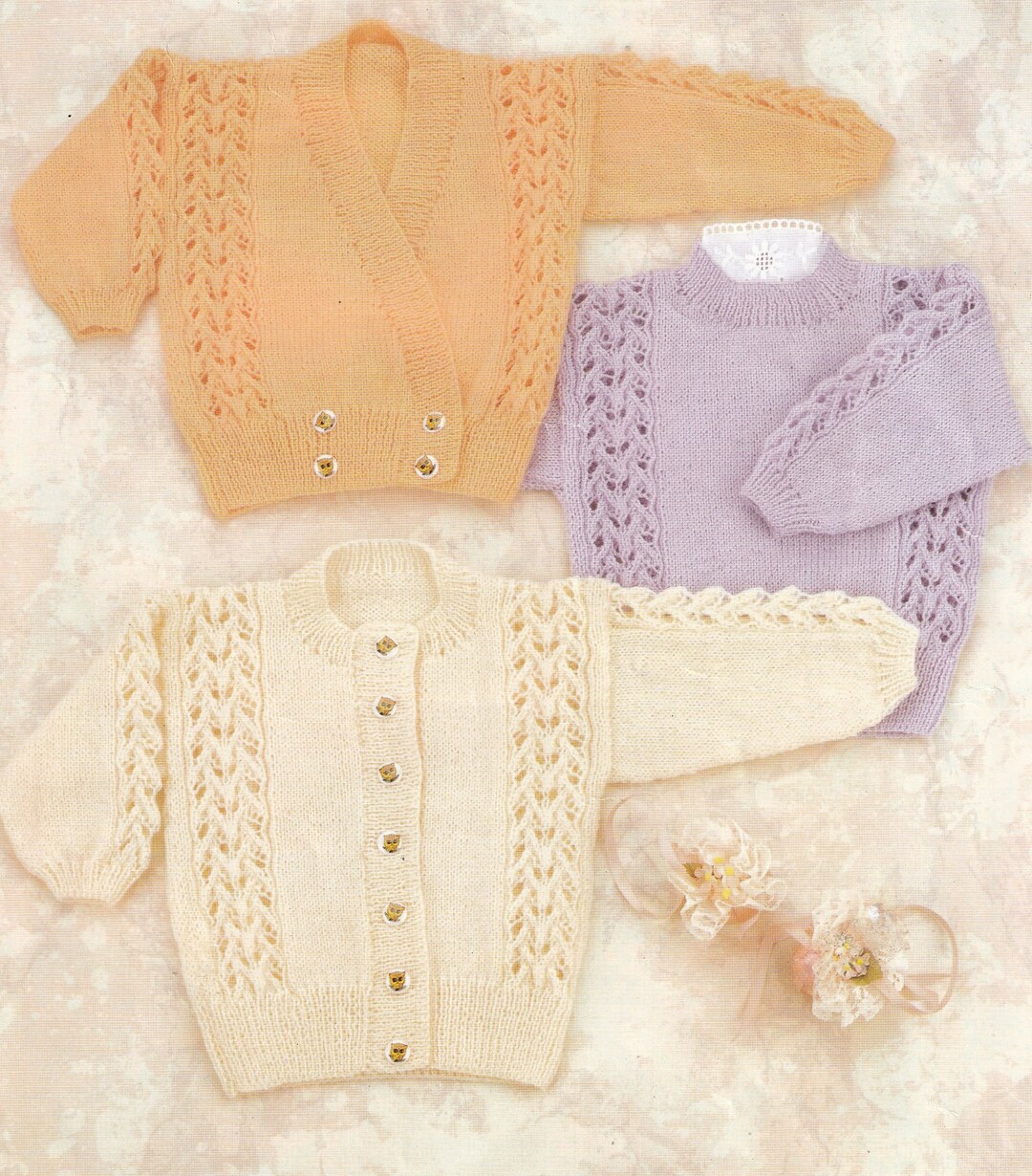 Vintage 3 Ply Baby Cardigan and Sweater Knitting Pattern - Etsy