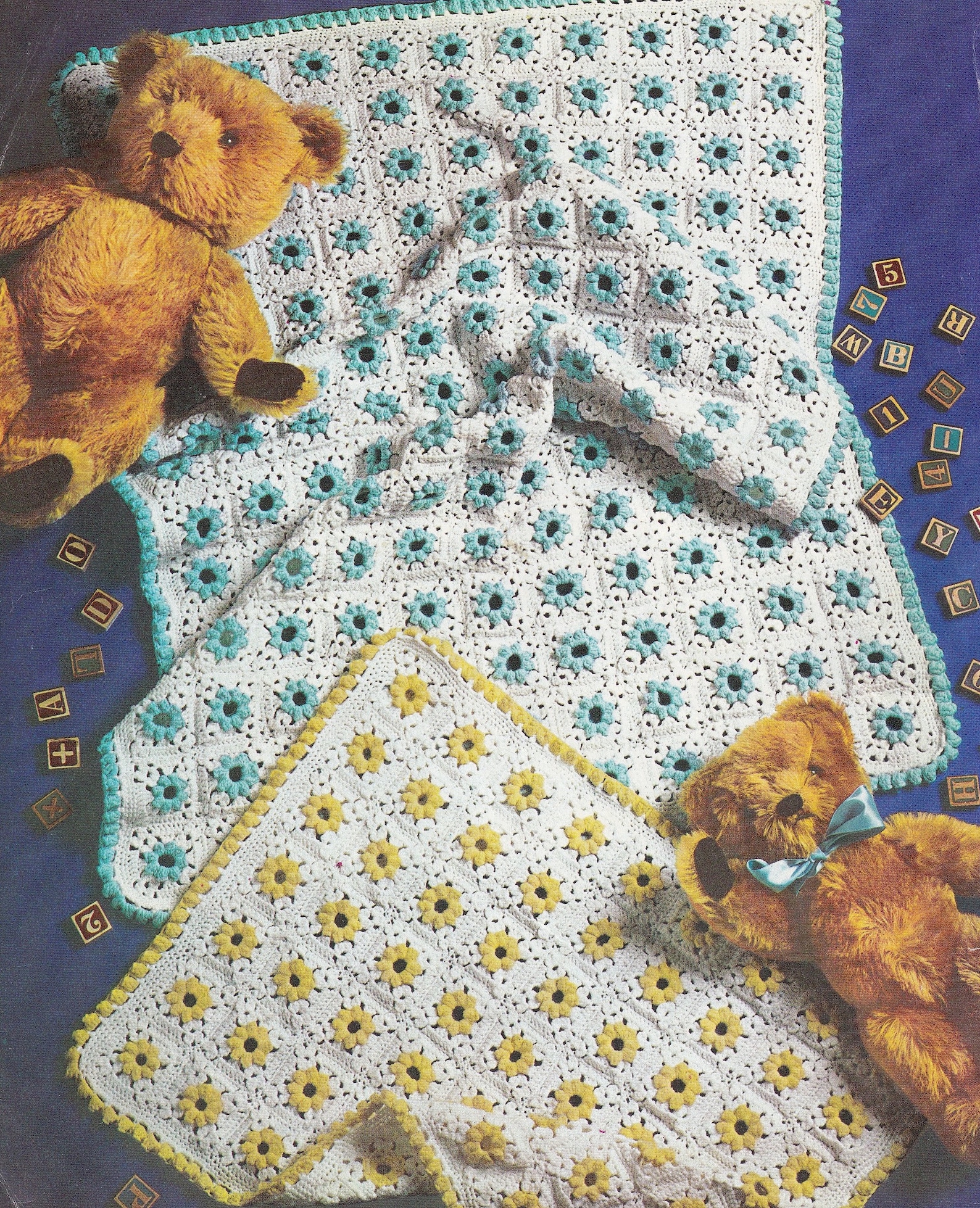 Vintage Crochet Pattern for Baby Cot and Pram Cover Blanket Set ...