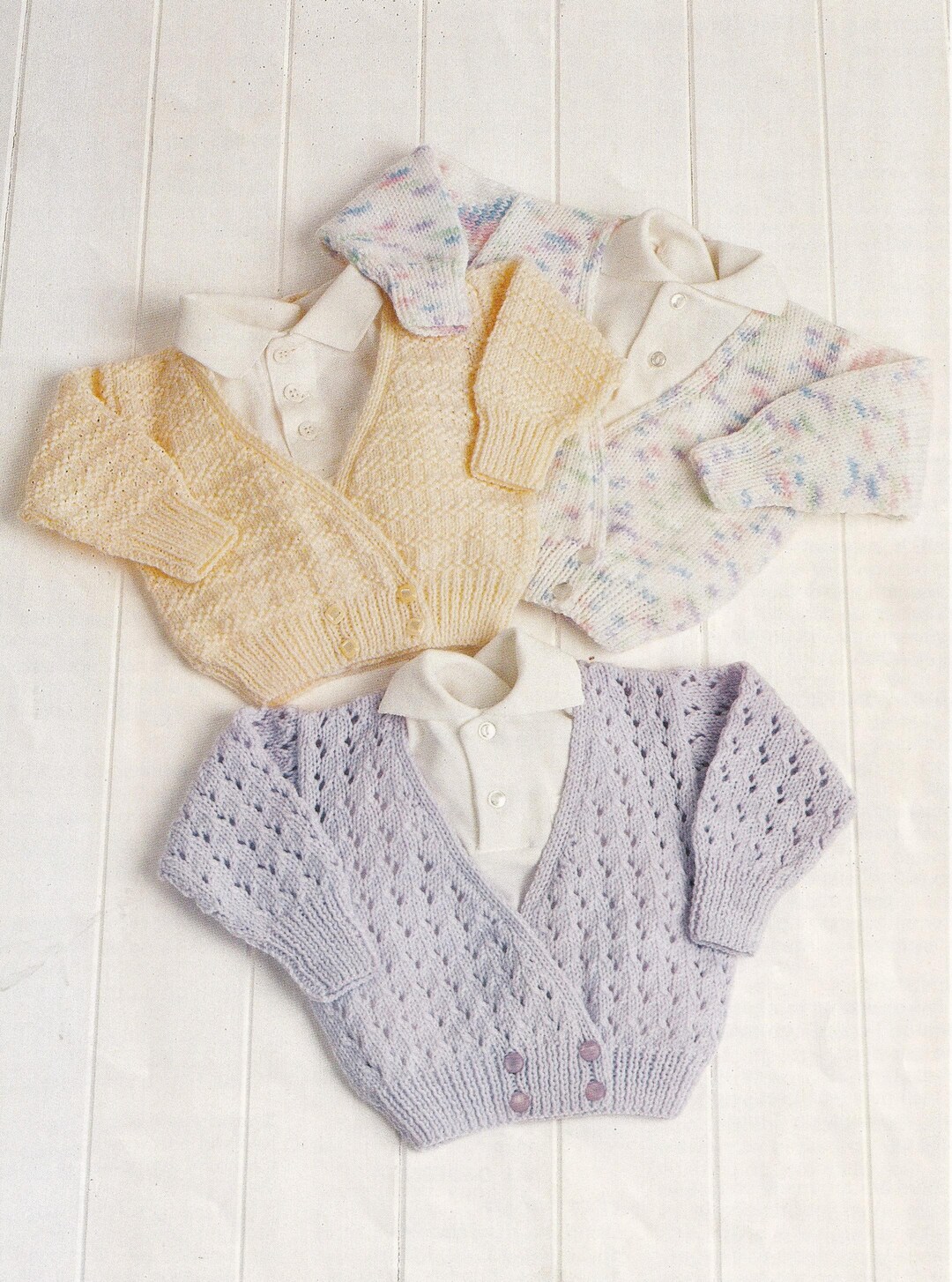 Knitting Pattern for Baby to Child Lovely Crossover Cardigans Dk 8 Ply ...