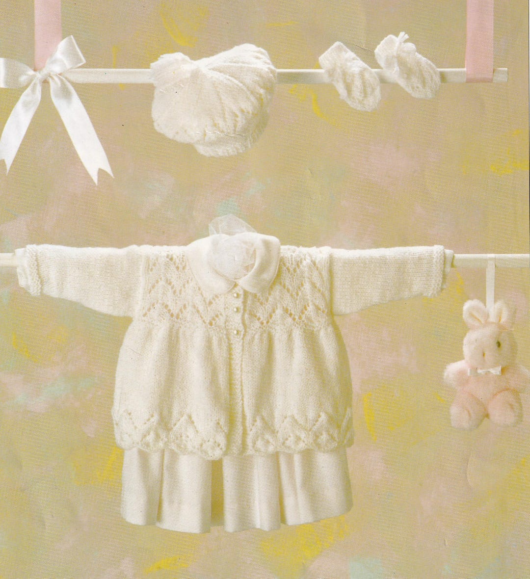 Baby Matinee Cardigan and Hat Set Knitting Pattern - Matinee Jacket ...