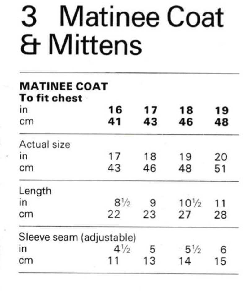 Knitting Pattern for Baby Matinee Coat and Mittens Set - Etsy