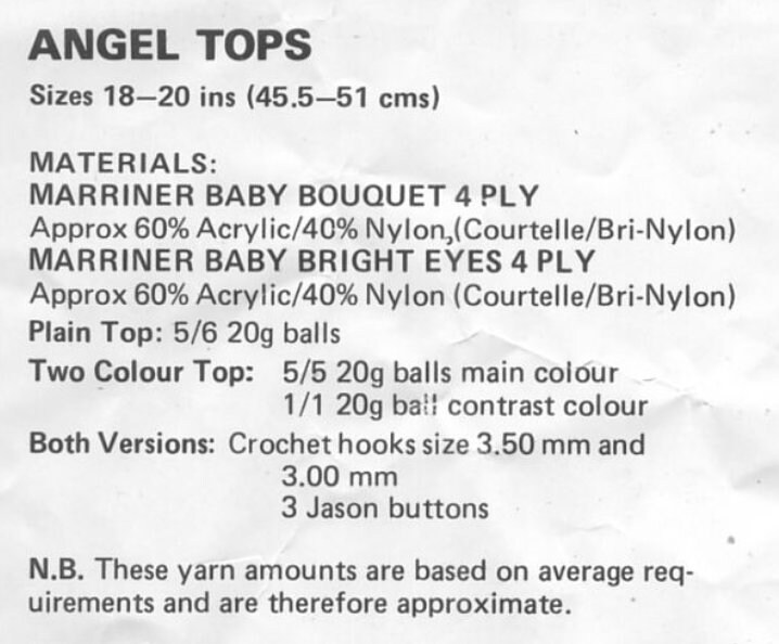 Crochet Pattern - Vintage Baby Angel Tops in 4 Ply Wool - Etsy