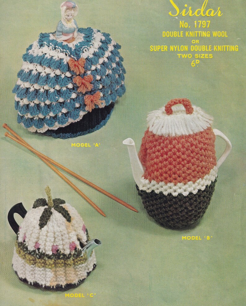 Vintage Tea Cosies and Coffee Pot Cover Knitting Pattern - Etsy