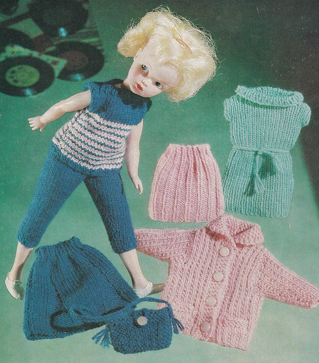 Vintage Knitting Pattern for 12 Inch Teenage Doll Clothes - Jumper ...