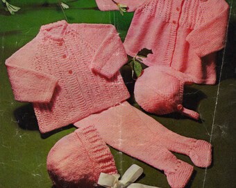 Lister / Lee Target Baby Pram Set, Layette, Vintage Knitting Pattern ...