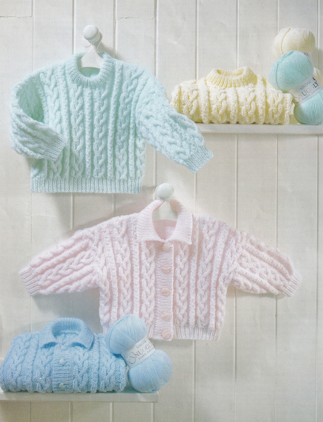 Baby Knitting Pattern - Cable Jacket and Sweater in Dk Yarn - Etsy