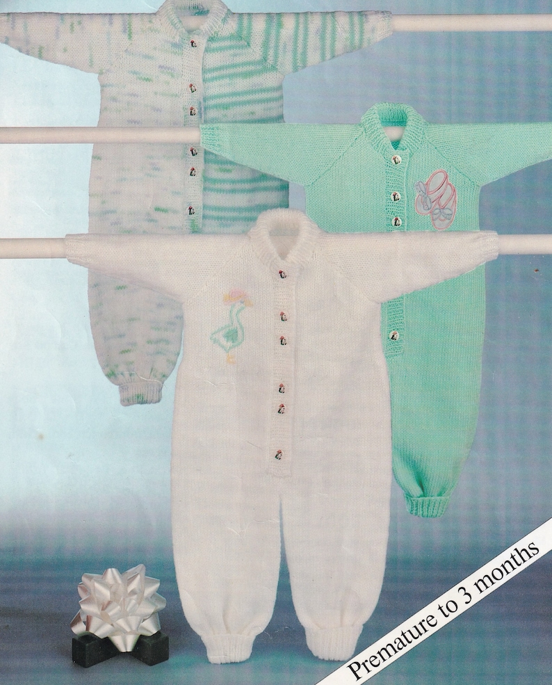Vintage Knitting Pattern for Super Cute Baby Romper Suit Including ...