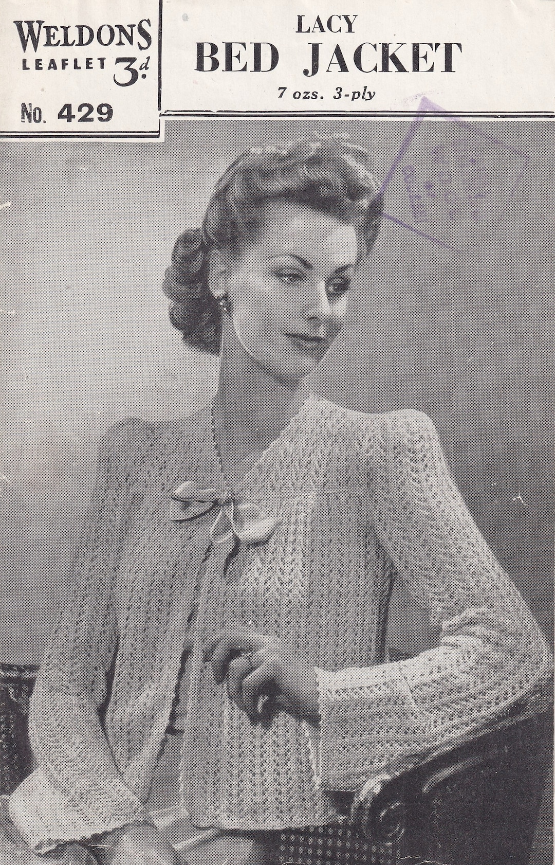 Vintage Knitting Pattern for Ladies 3 Ply Bed Jacket - Etsy