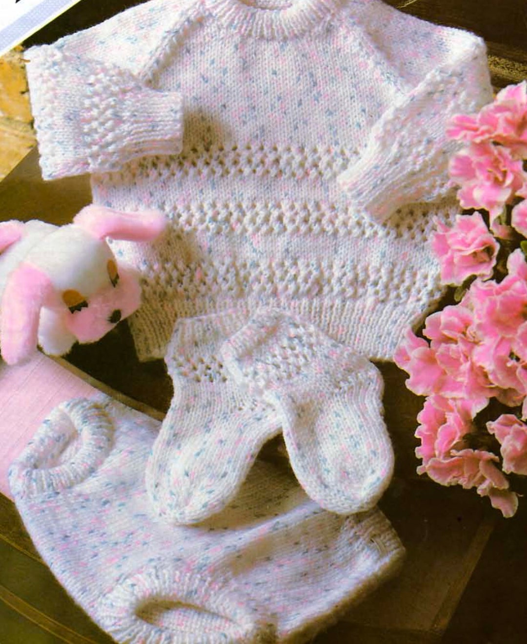 Vintage Baby Knitting Pattern for Cute Sweater Socks and Pants Set - Etsy