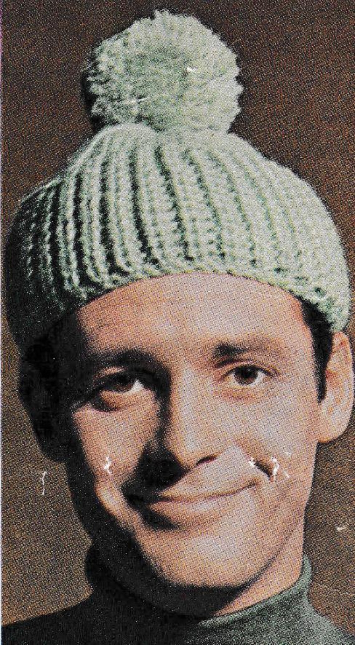 Vintage Knitting Pattern for Cool Retro Mens Beanie Hats, 1960s Adult ...