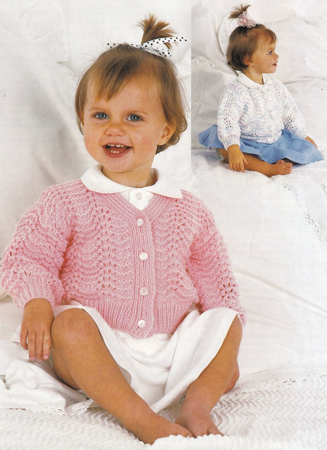 Lovely Baby Girl Feather and Fan Cardigan Knitting Pattern PDF File - Etsy