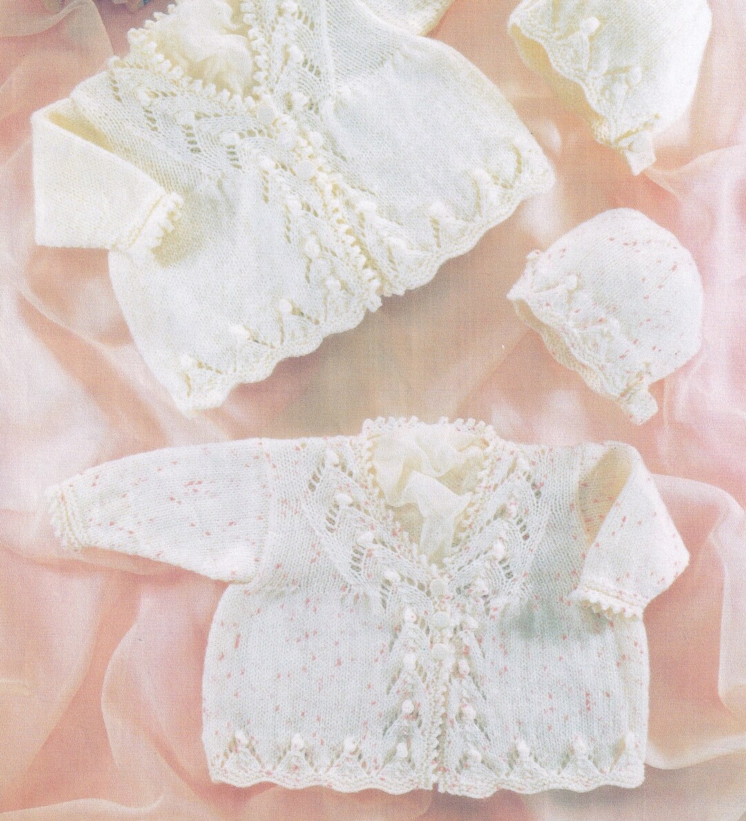 Knitting Pattern for Dk Baby Matinee Coat and Bonnet Set With Premature ...