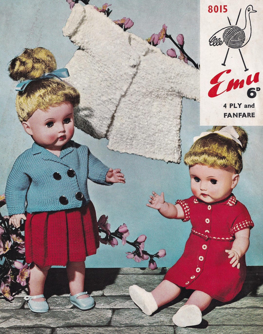 Vintage Knitting Pattern for 17 Inch Doll Clothes - Dolls Outfit With ...