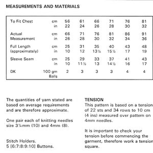 Vintage Knitting Pattern for Childrens Cardigan Size 22 to 32 Inch ...