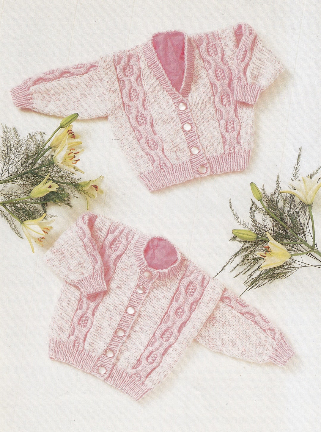 PDF Knitting Pattern for Baby Cable Cardigans in Dk Yarn - Etsy