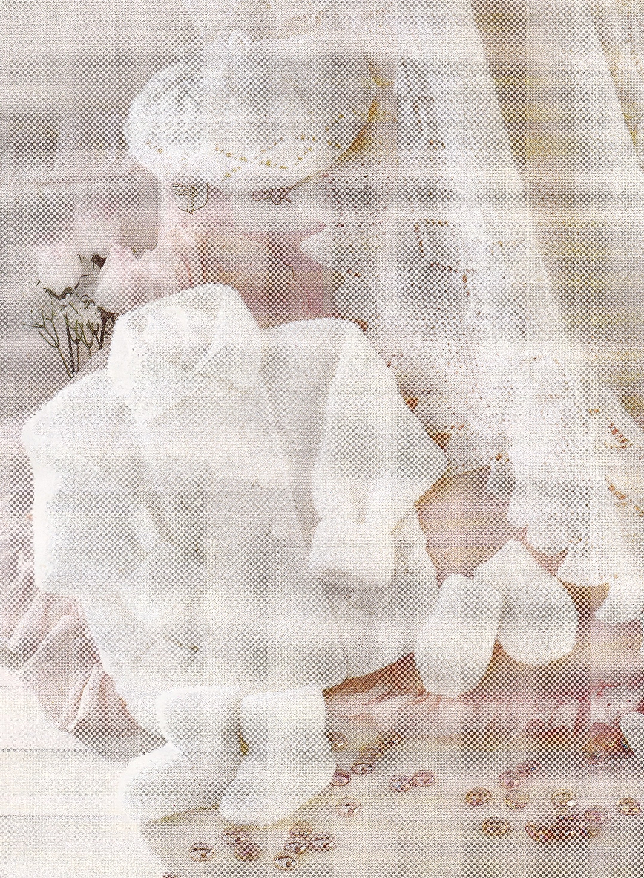 Knitting Pattern for Beautiful Baby Layette Set With Beret Hat Blanket ...
