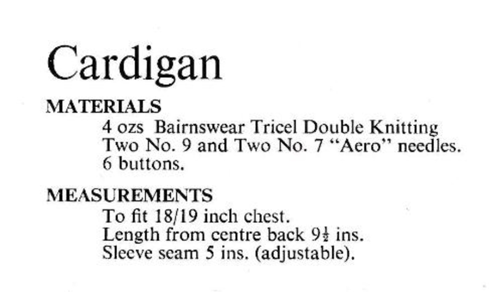 Vintage Knitting Pattern for Cute Baby Cardigans and Jumper 18 Inch ...