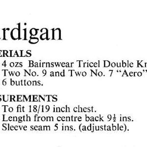 Vintage Knitting Pattern for Cute Baby Cardigans and Jumper 18 Inch ...