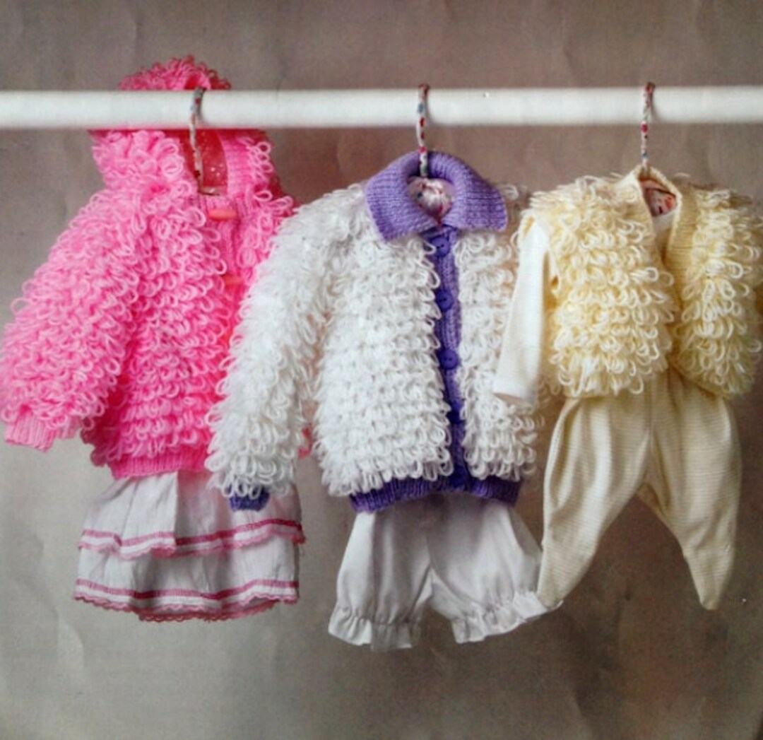 Knitting Pattern for Baby Loopy Cardigan Bolero and Hooded Jacket Set ...
