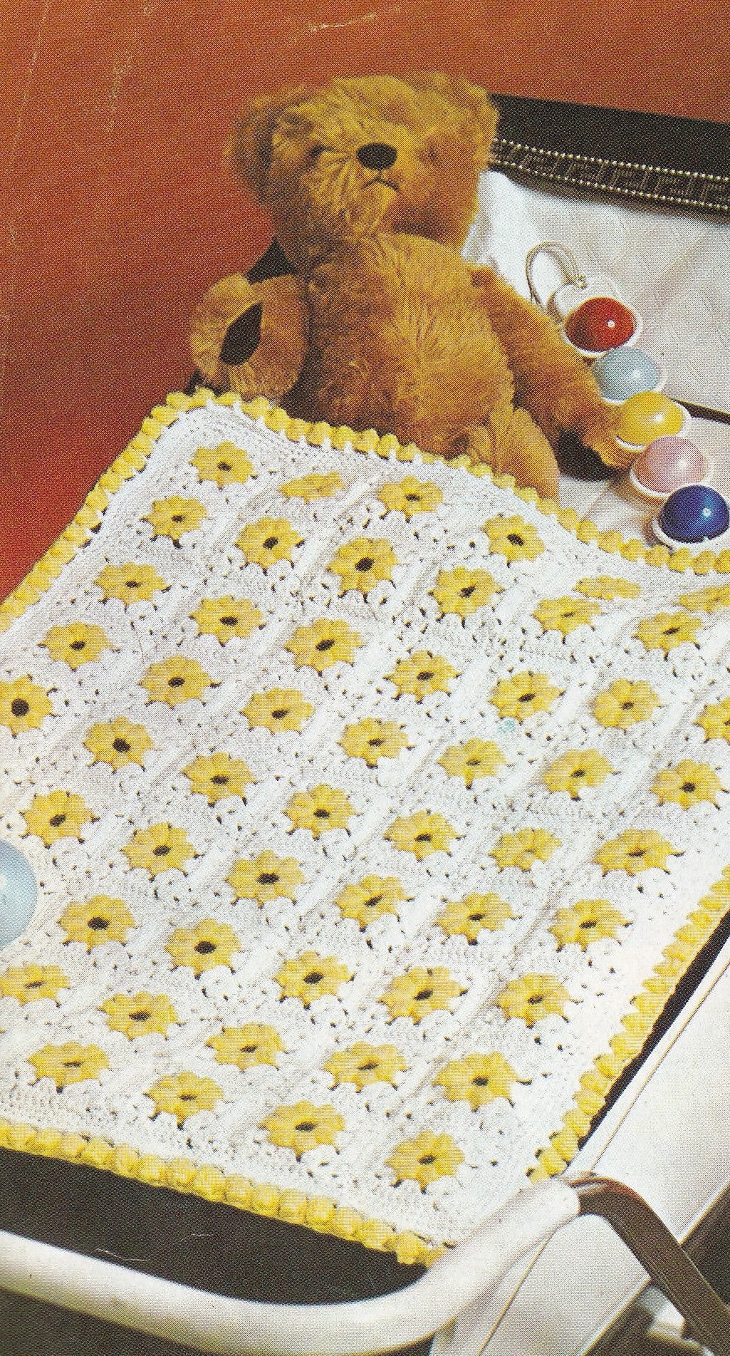 Vintage Crochet Pattern for Baby Cot and Pram Cover Blanket Set ...