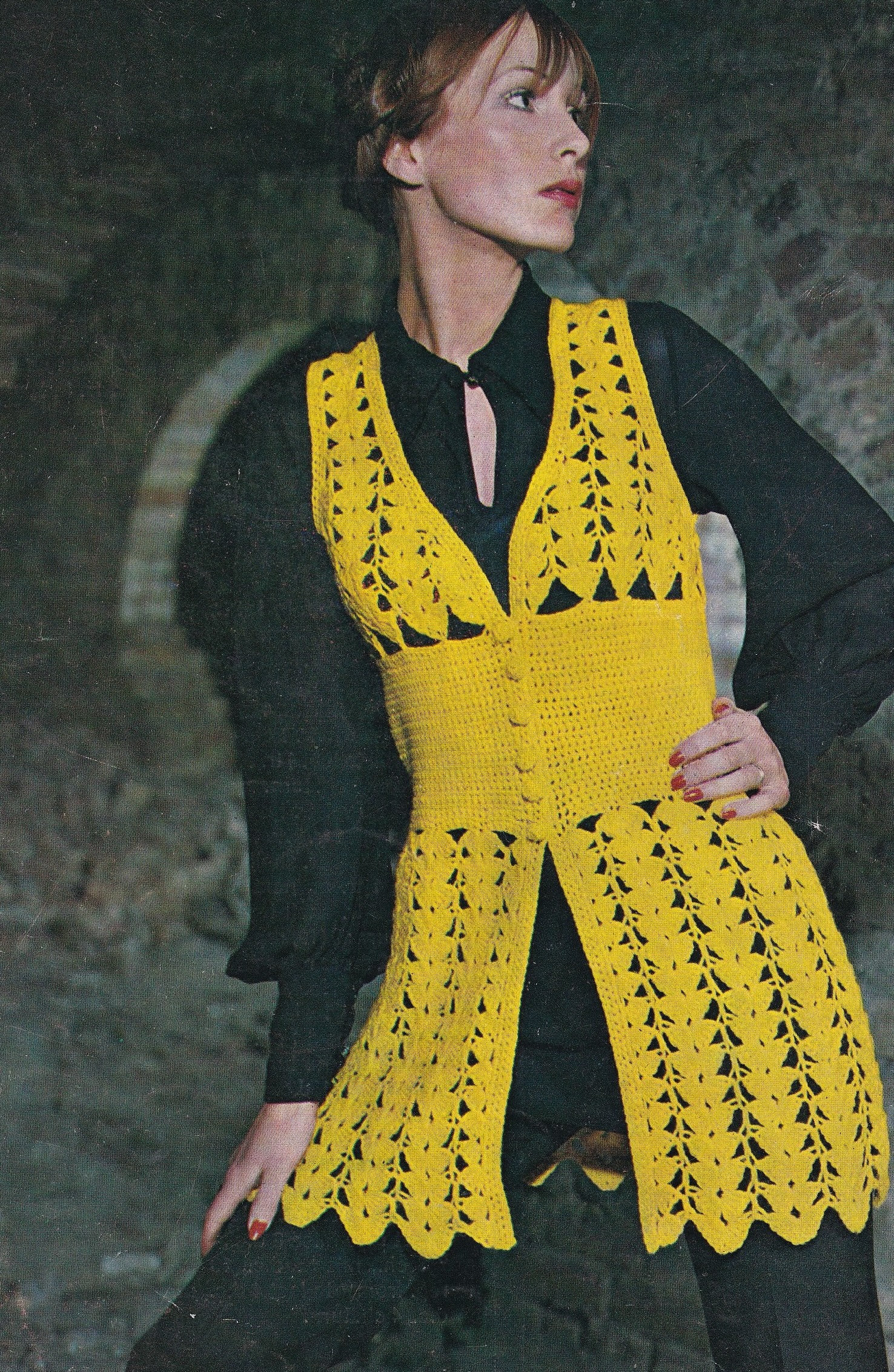 Vintage Crochet Pattern for Ladies Long Line Waistcoat - Etsy