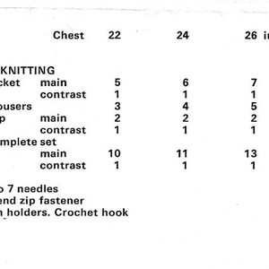 Vintage Knitting Pattern for Chunky Outdoor Set for Children - 22 to 26 ...