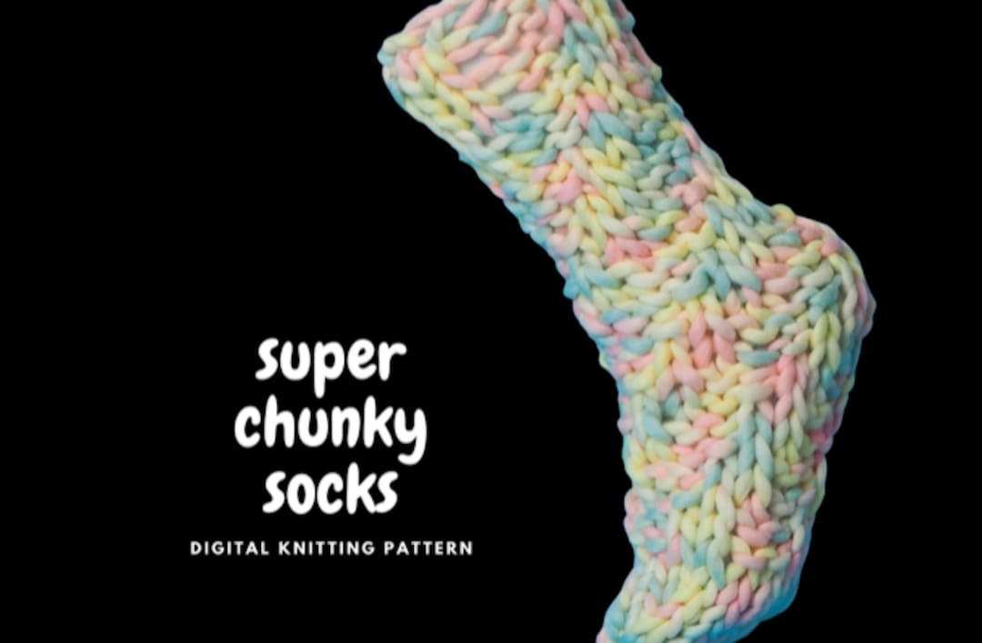 Easy Knit Super Chunky Socks Knitting Pattern - Instant Download - Etsy UK
