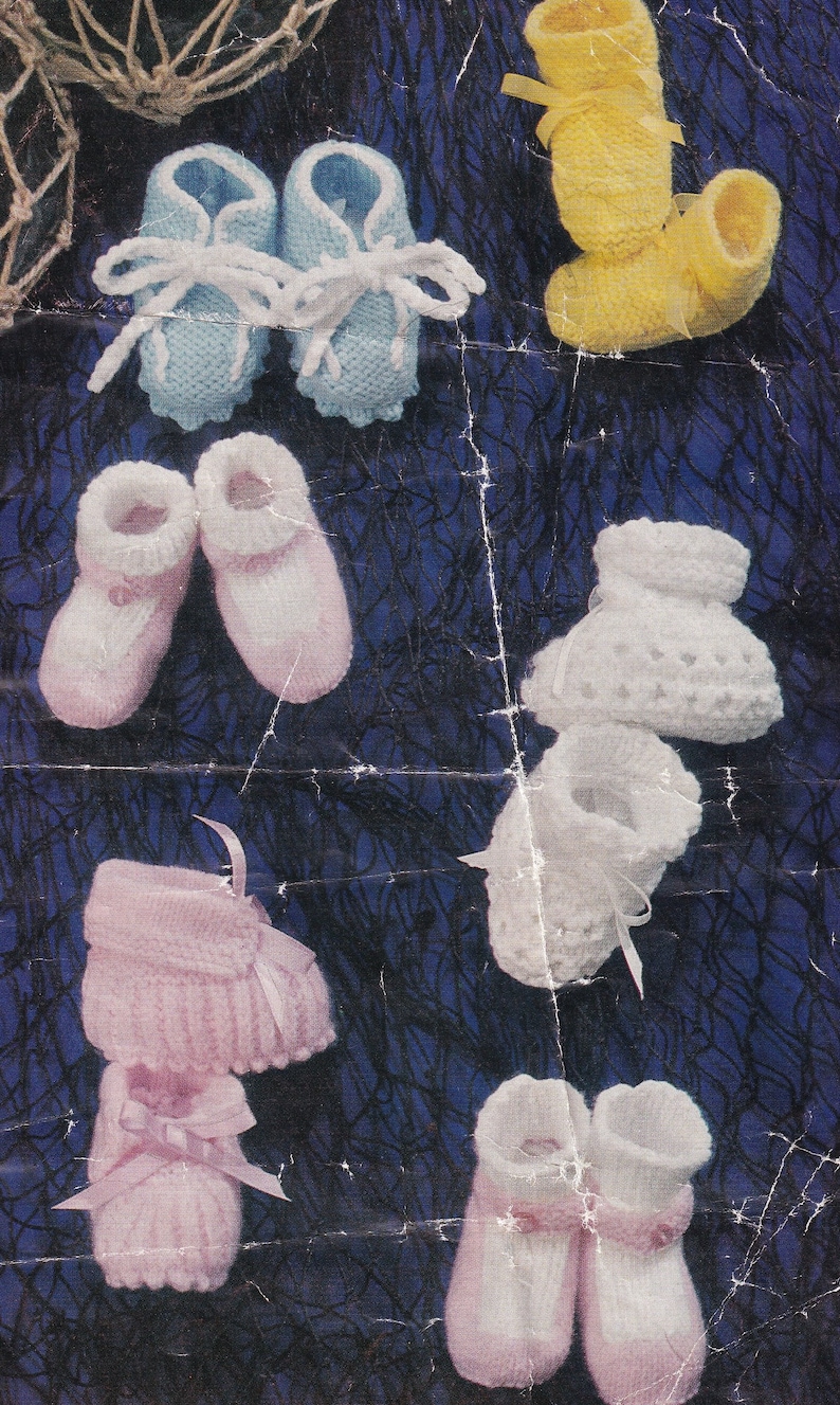 Vintage Knitting Pattern for Dk and 4 Ply Baby Booties - Etsy