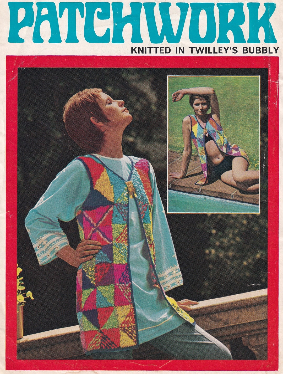 Vintage Knitting Pattern for Easy 1970s Patchwork Summer Cardigan Top ...