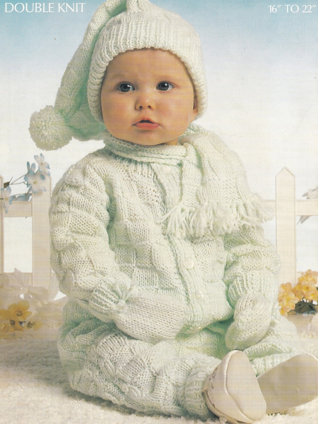 Vintage Knitting Pattern for Baby Boy Cardigan Trousers Hat Mittens and ...
