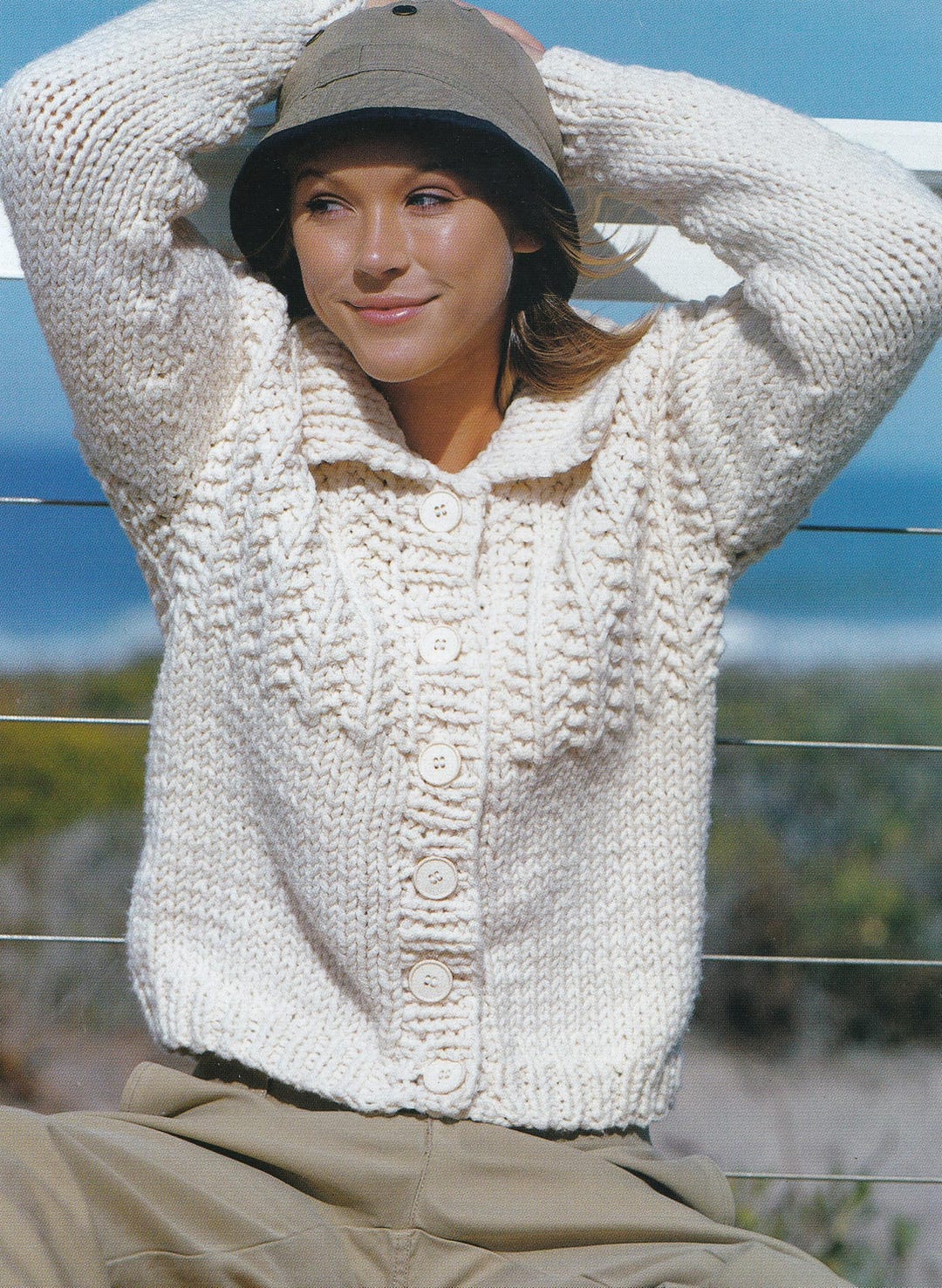 PDF Knitting Pattern for Ladies Super Chunky Cardigan, Vintage Knitting ...