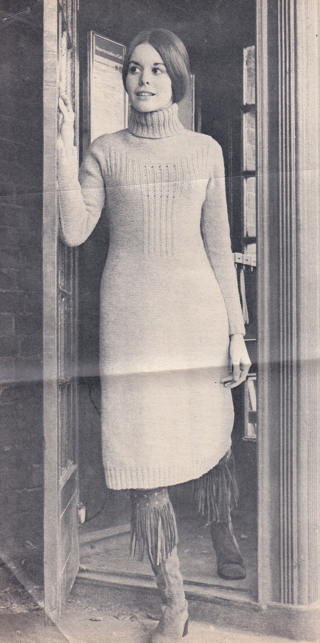 Vintage Knitting Pattern for Ladies Long Midi Dress 1970s - Etsy