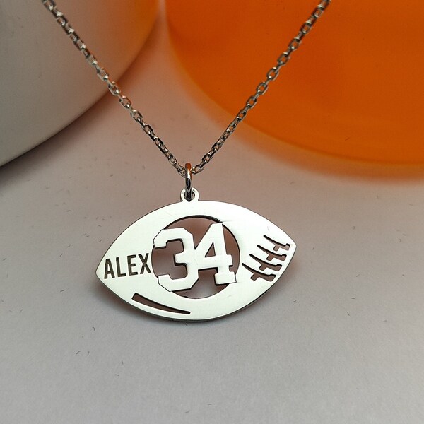 Sterling Silver Engravable Football Pendant - Etsy