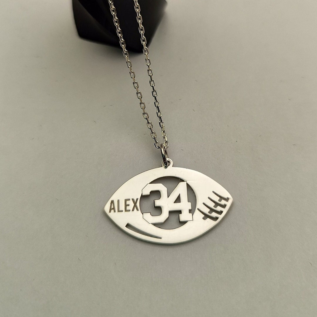 Personalized Football Number 925 Sterling Silver Football - Etsy