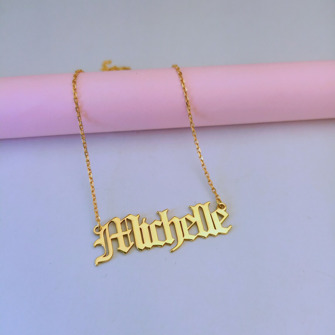Personalized Gold Gothic Leo Name Necklace: Zodiac Sign Jewelry - Etsy