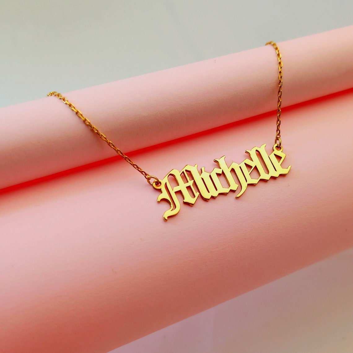 Personalized Gold Gothic Leo Name Necklace: Zodiac Sign Jewelry - Etsy