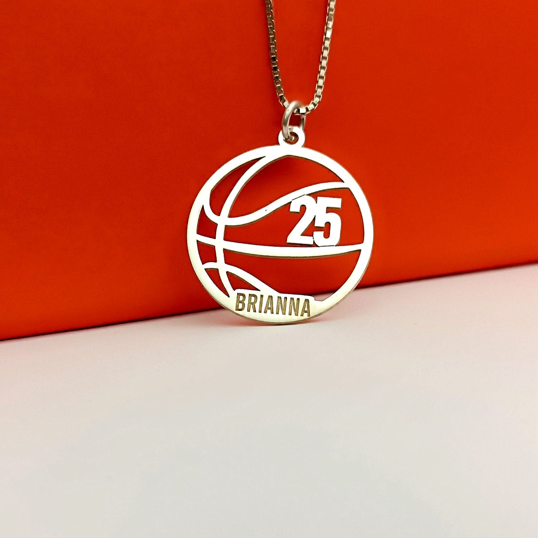 Custom Basketball Necklace | Personalized Jersey Number • Name Pendant ...