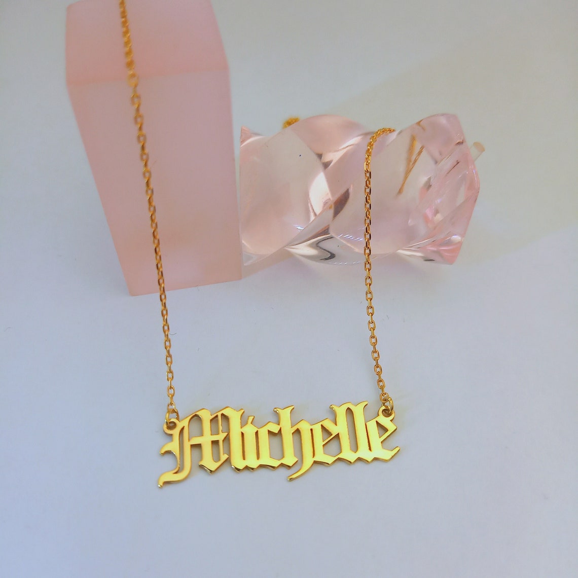 Personalized Gold Gothic Leo Name Necklace: Zodiac Sign Jewelry - Etsy