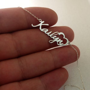 Custom Name Heart Necklace: Personalized Jewelry Gift - Etsy