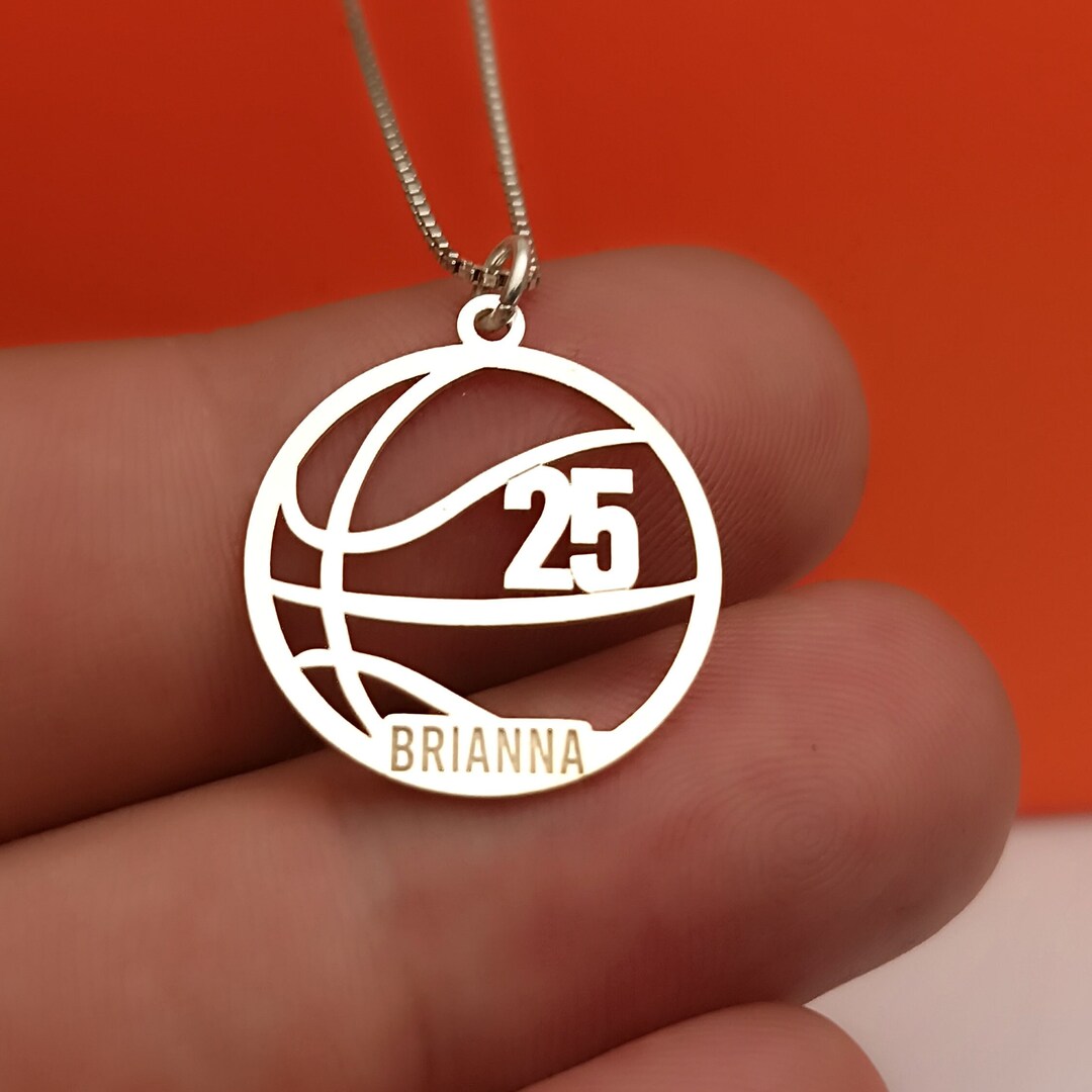 Custom Sports Jewelry Basketball Number Necklace - Etsy