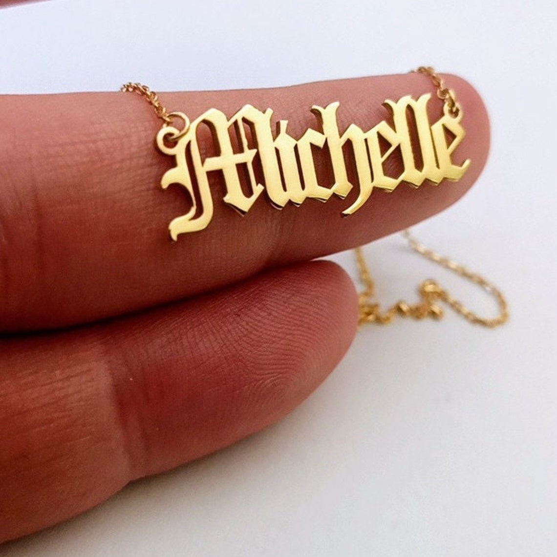 Personalized Gold Gothic Leo Name Necklace: Zodiac Sign Jewelry - Etsy