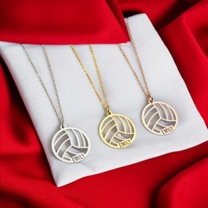 Sterling Silver Volleyball Pendant Necklace: Personalized Sport Jewelry ...