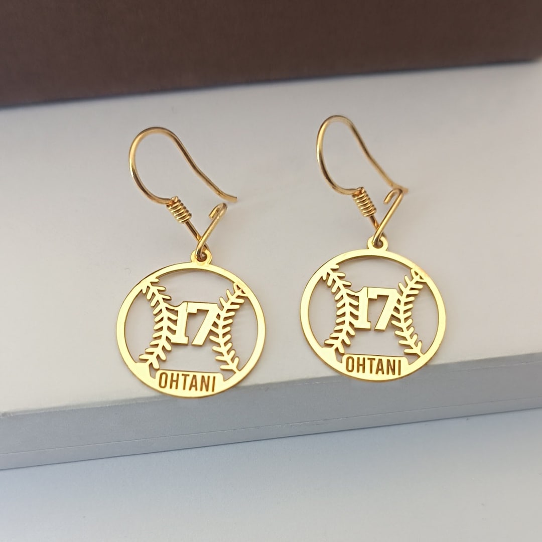 Custom Name Baseball Earrings: Personalized Softball Jewelry - Etsy