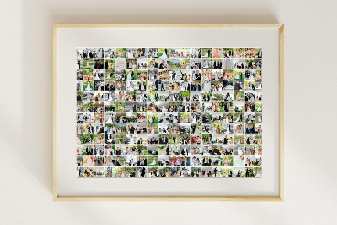 Wedding Photo Collage Print Template (216 Photos) - Etsy