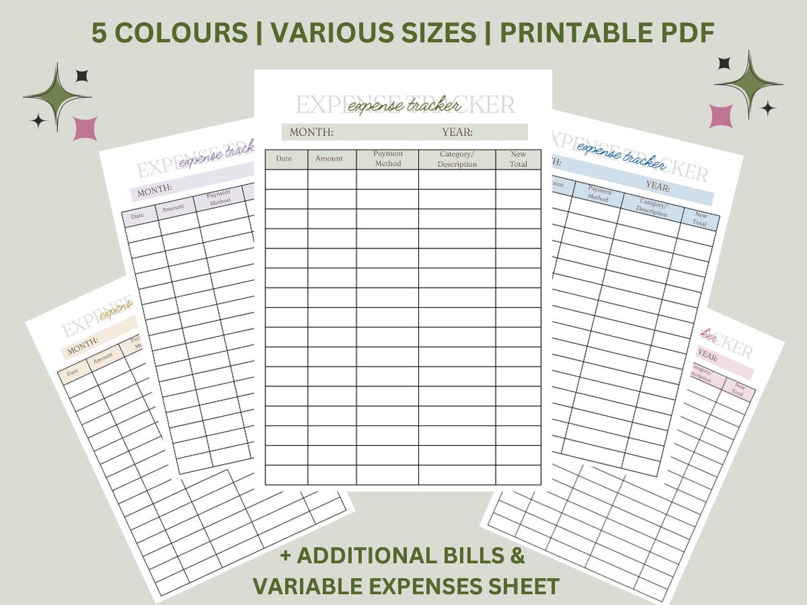 Monthly Expense Tracker Printable, Budget Template, Budget Tracker ...