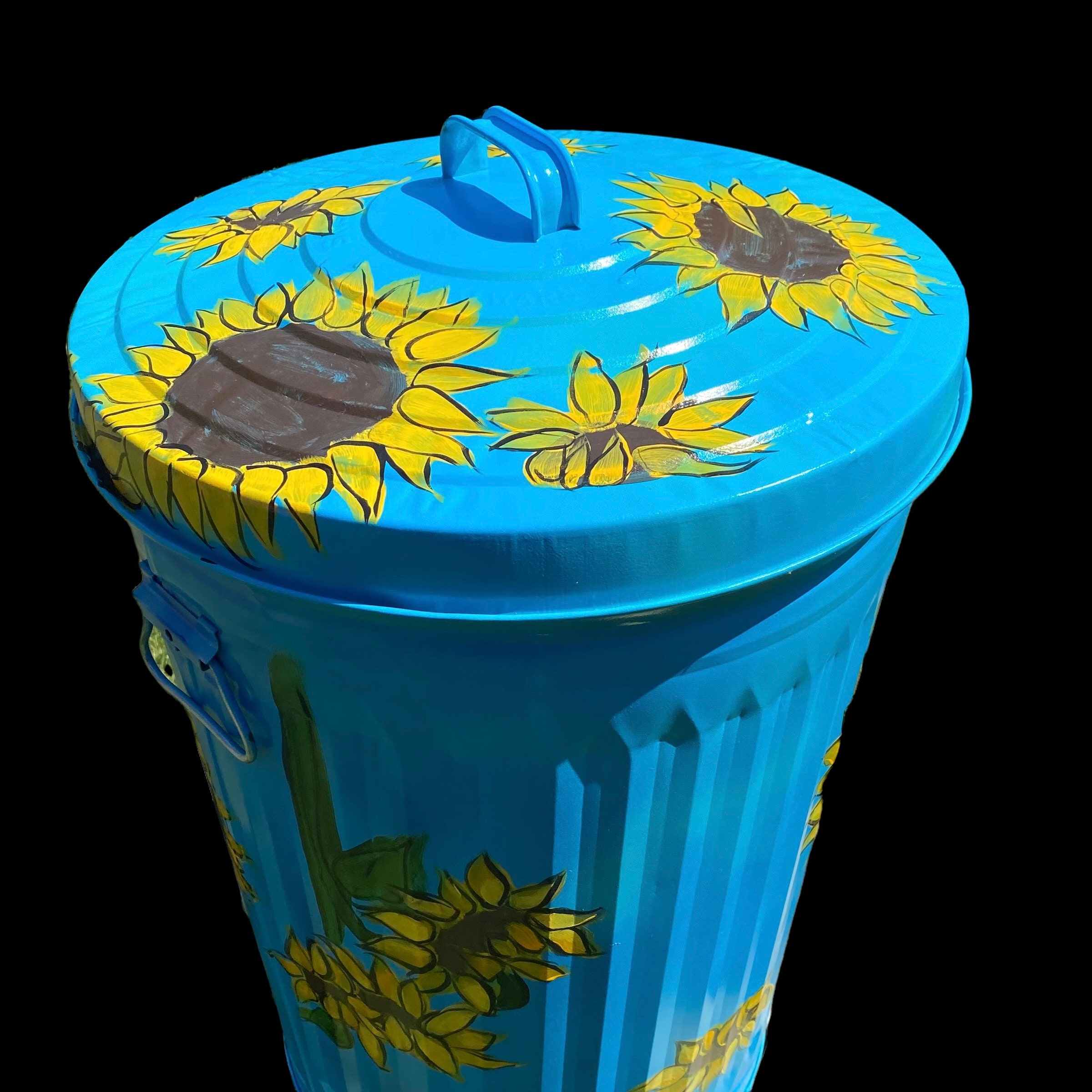 Hand Painted 20gal. Metal Garbage/trash Cans With Lid - Etsy