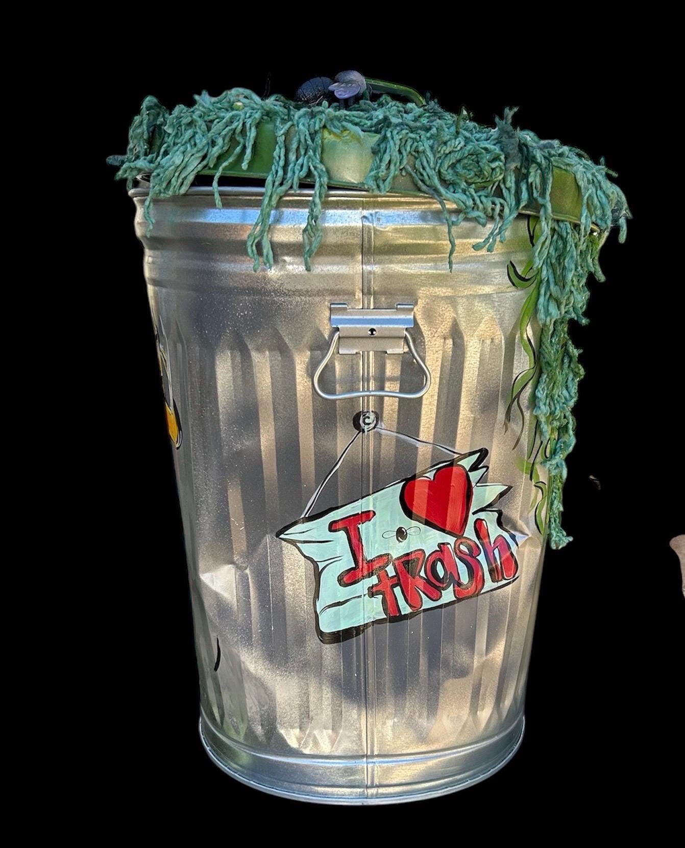 Hand Painted 20gal. Metal Garbage/trash Cans With Lid. 29" X 21" CUSTOM ...